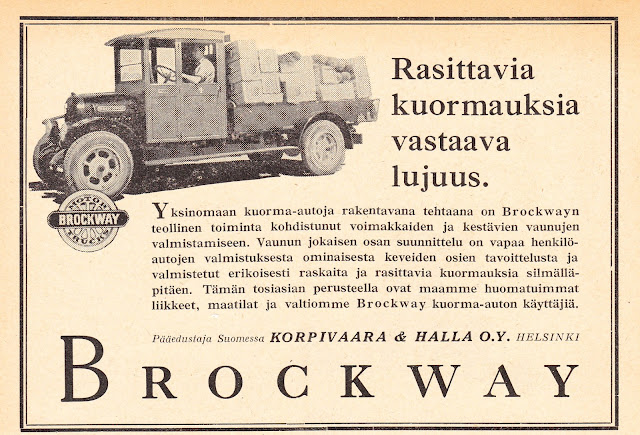 Vanhoja mainoksia: Kuorma-autoja 1928