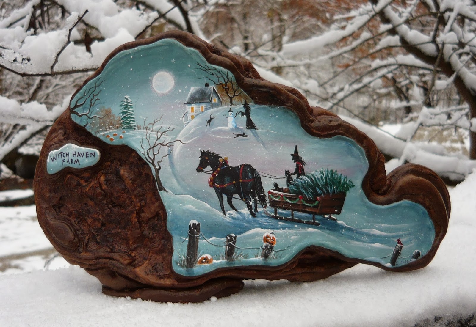 MAGIC BRUSH STUDIO: OOAK ORIGINAL TREE FUNGUS PAINTING on e-Bay