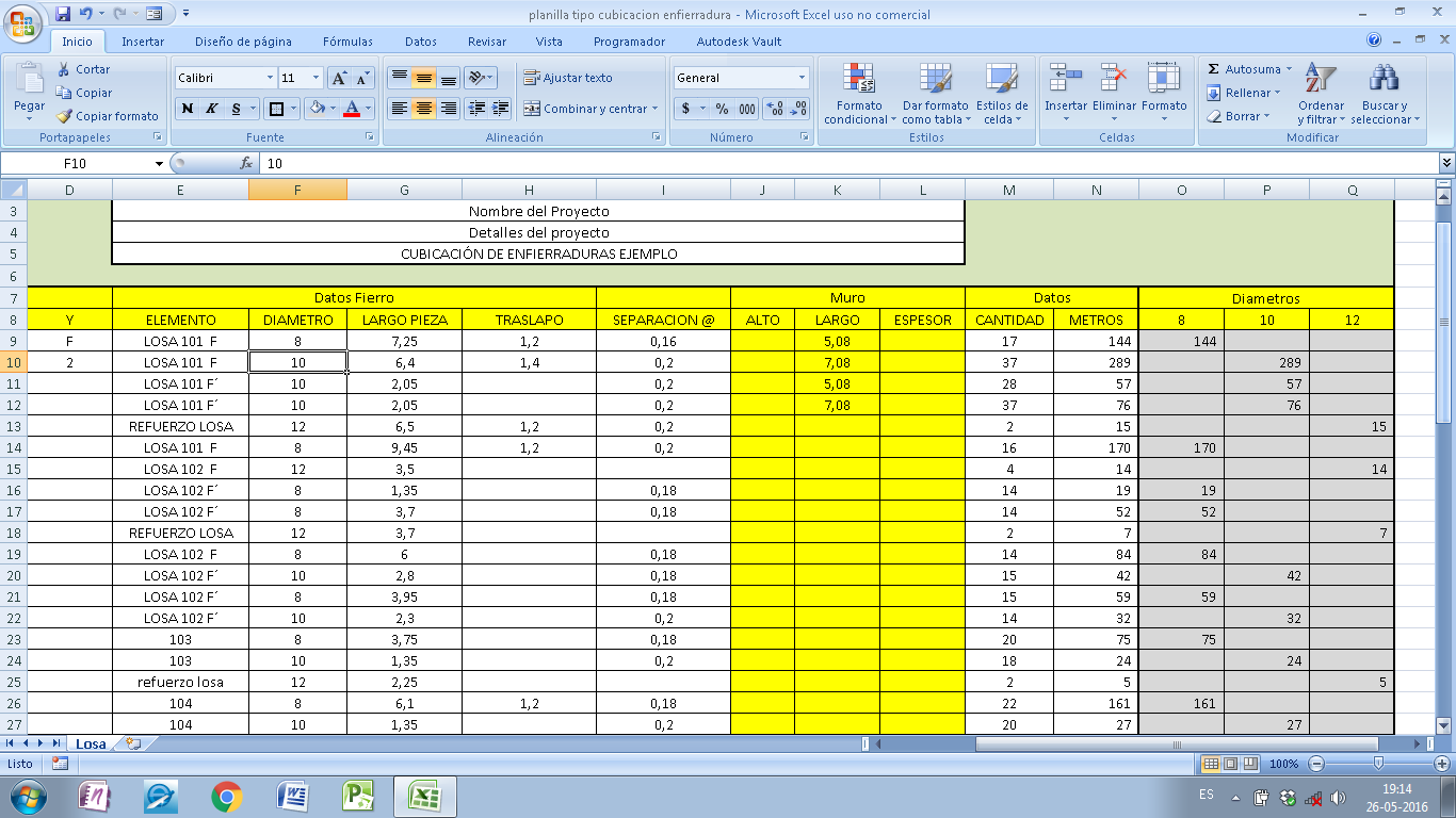 Planilla Excel Online