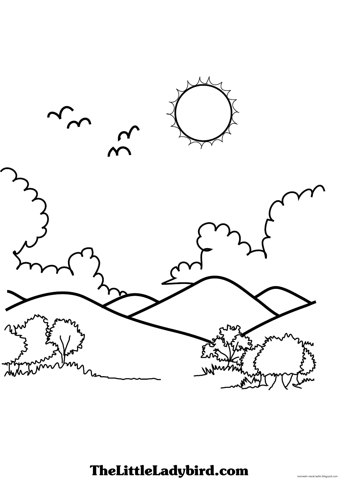 Пейзаж Раскраска Для Детей