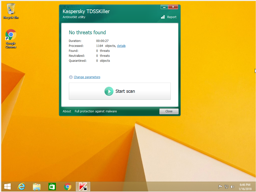 Scan for Rootkits using Kaspersky TDSSKiller and GMER.