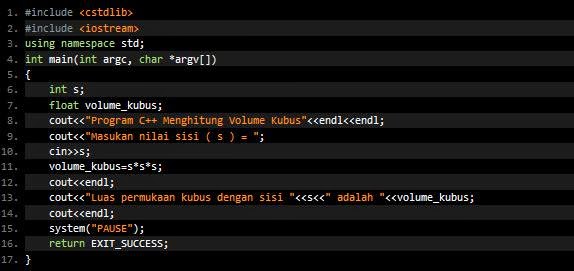 Program Menghitung Volume Kubus Menggunakan Dev C++ | BELAJARYOK.COM