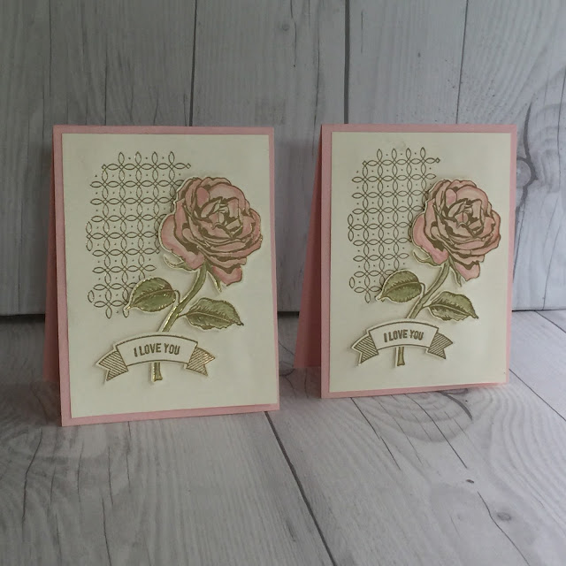 Gold Embossed Graceful Garden Rose | Stamped Sophisticates