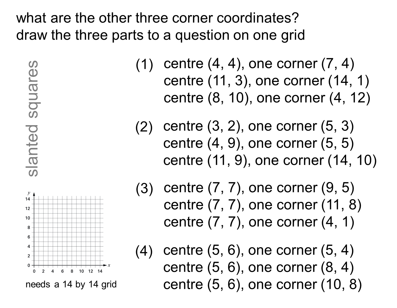 MEDIAN Don Steward mathematics teaching: slanted squares