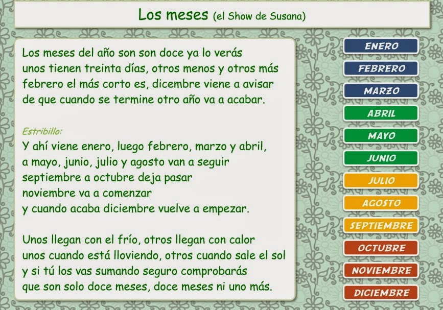 Español divertido: Los Meses - El Show de Susana