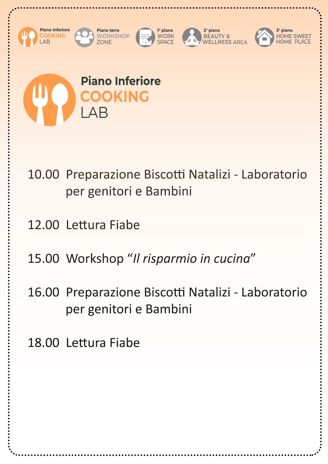 Work & Fun: Programma dettagliato Cooking Lab