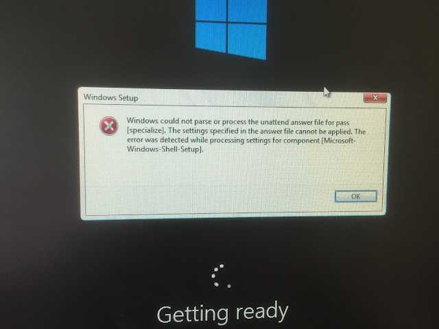 Windows 10: Windows could not parse or process the unattend answer file ... Windows 10: Windows could not parse or process the unattend answer file ...