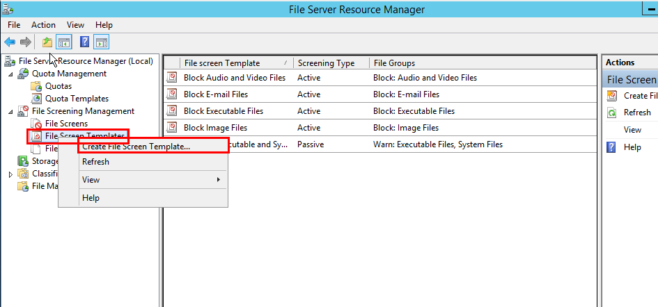 CARA MENGKONFIGURASI FILE SCREENING PADA FILE SERVER RESOURCE MANAGER ...