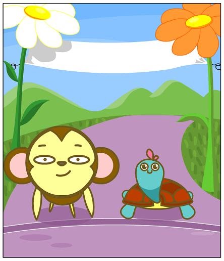 Storytelling for children: THE MONKEY AND THE TURTLE