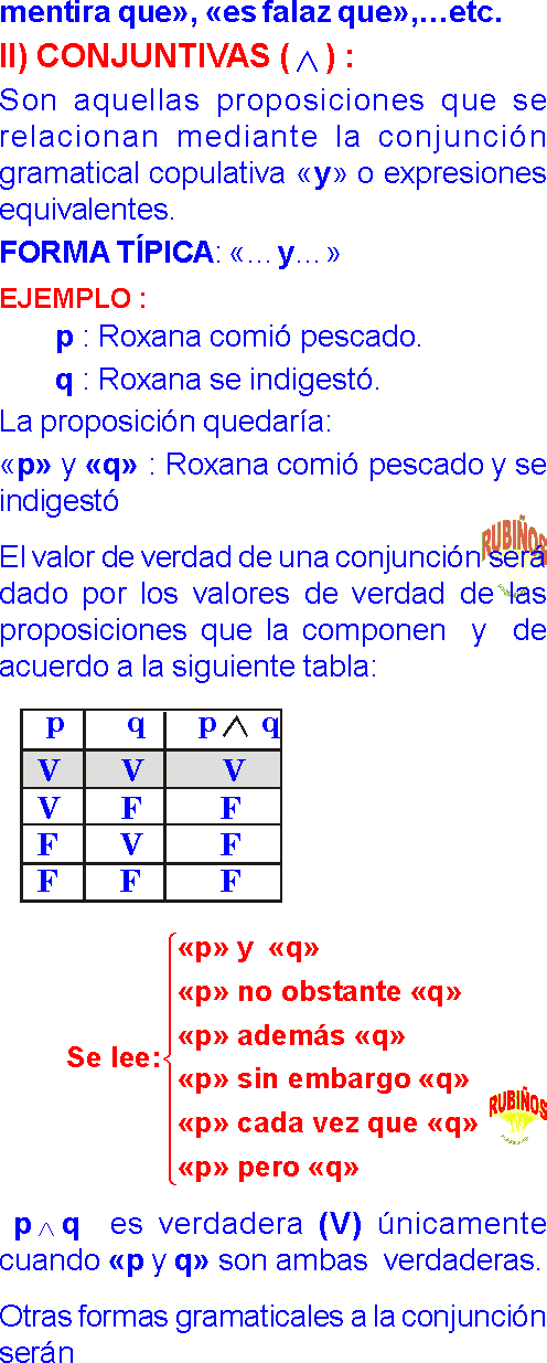 CONJUNCION DISYUNCION CONDICIONAL NEGACION EJERCICIOS RESUELTOS DE ...