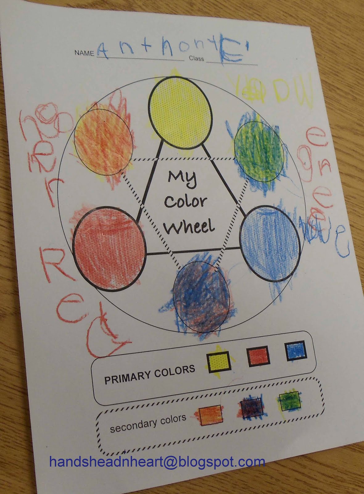Hands, Head 'n Heart in the Artroom: Color Wheels with Kinders and ...