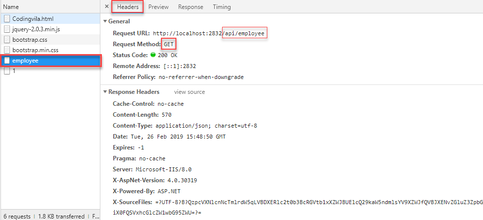 ASP.NET Web API 2 in MVC 5 Using C# with Example | Codingvila