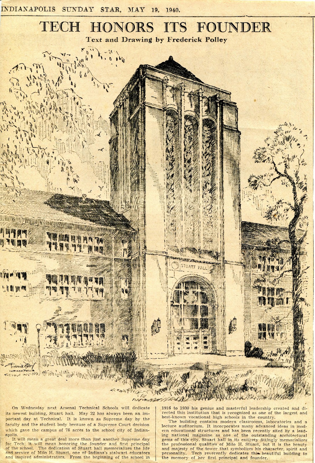 Drawings + Documents Archive: Happy Birthday Arsenal Tech High School!