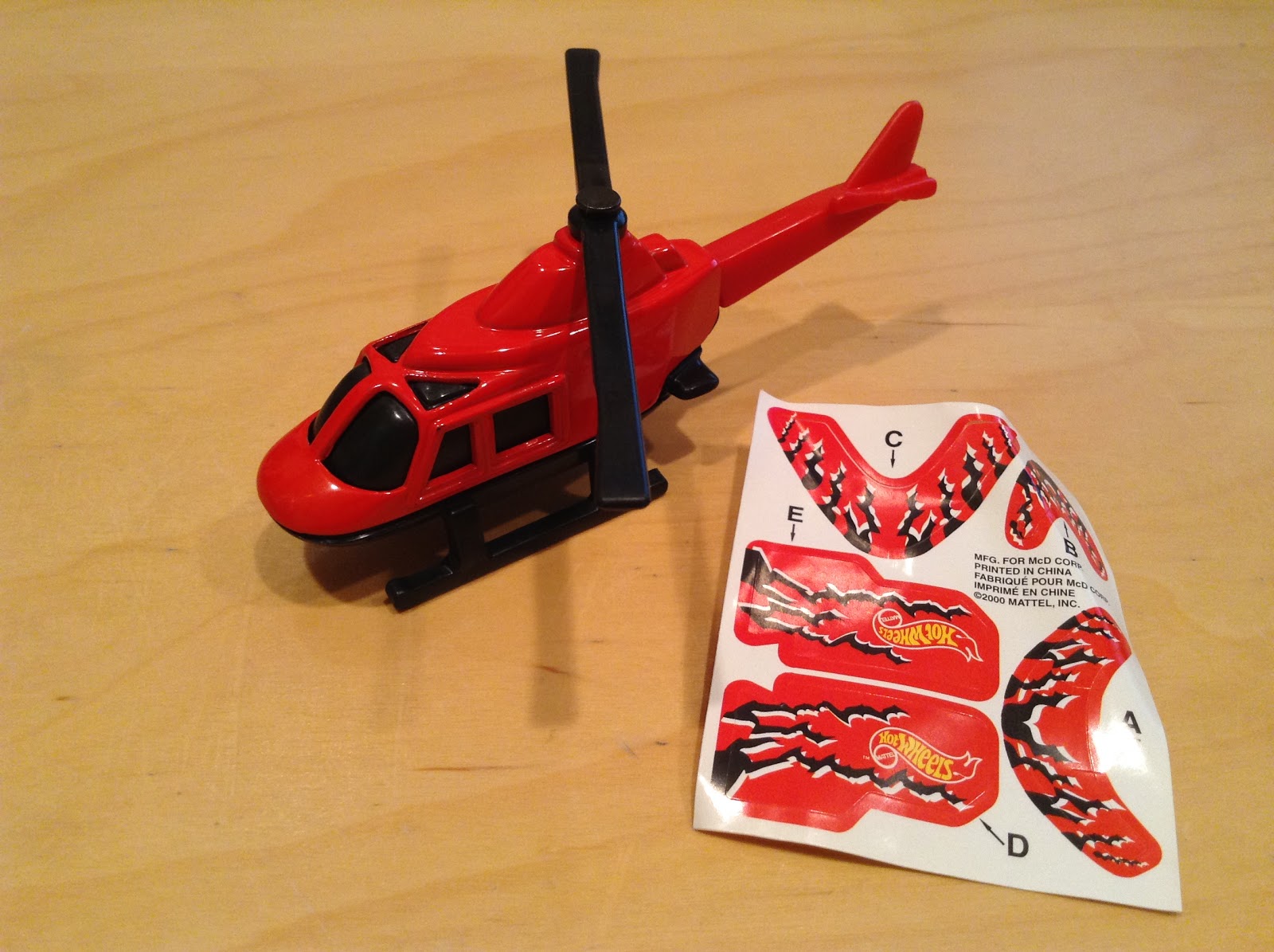 JULIAN'S HOT WHEELS BLOG: Helicopter (2000 McDonald's Happy Meal Toy #13)