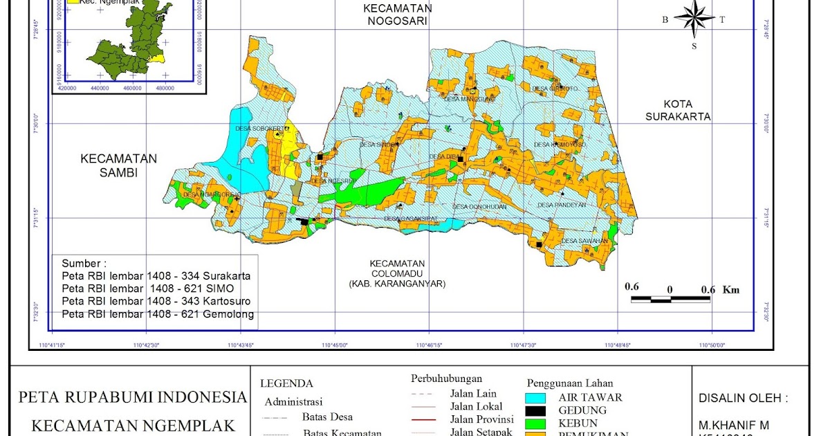 Peta Rupa Bumi Indonesia (RBI) Kecamatan Ngemplak ~ Konsep Perpaduan ...