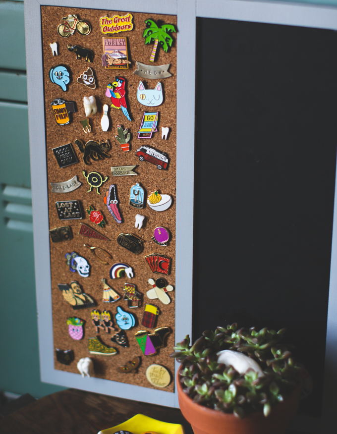 my lapel pin collection - The Dainty Squid