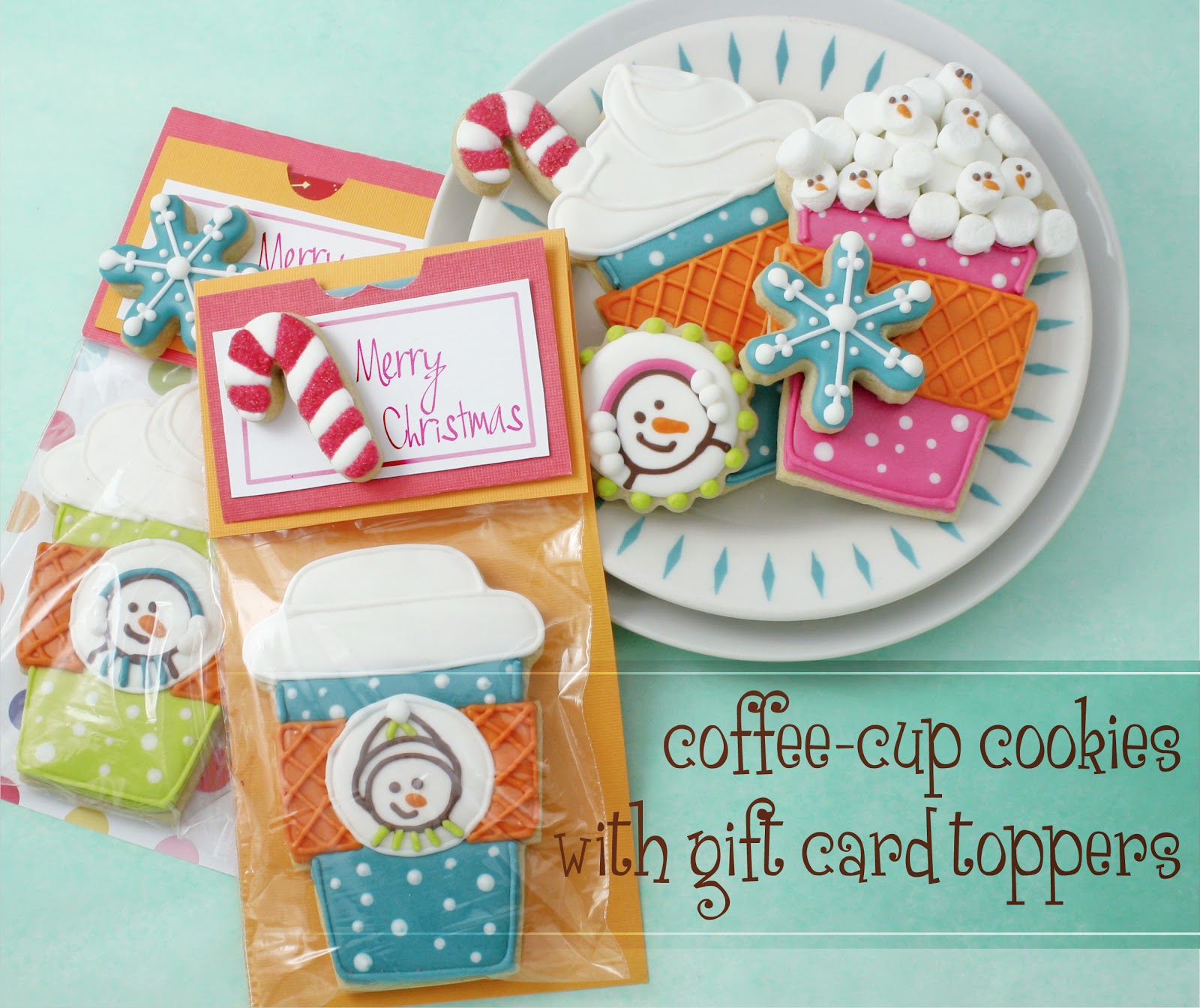 Coffee Cup cookies and Gift Card Cookie Toppers