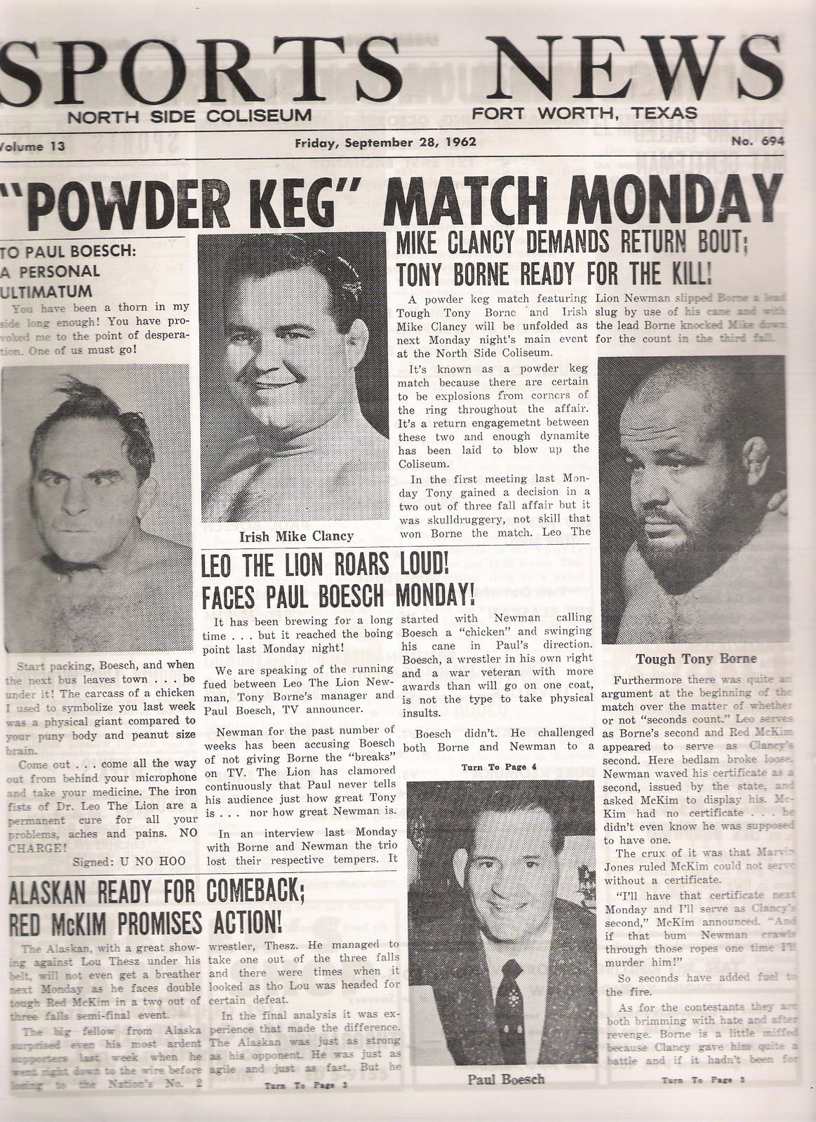 World Class Memories: RESULTS: 1962