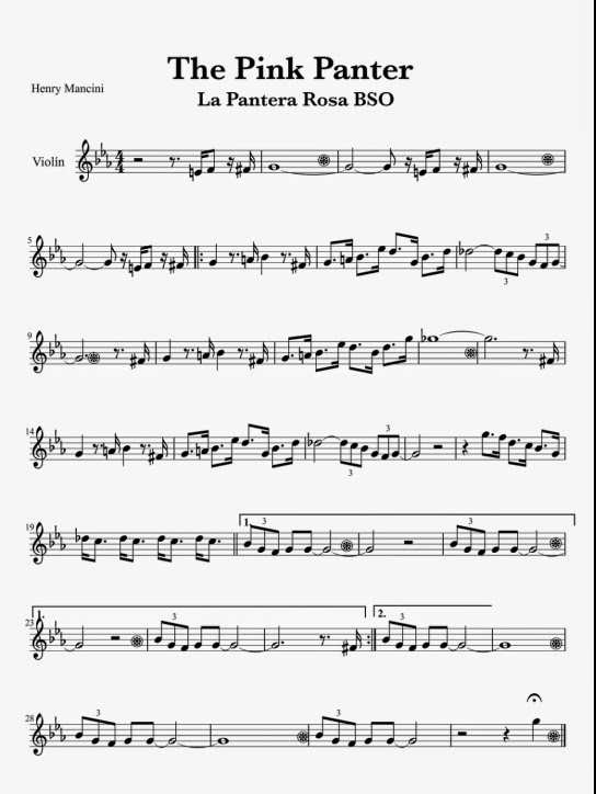 The Pink Panter - La Pantera Rosa | Partituras para Violin