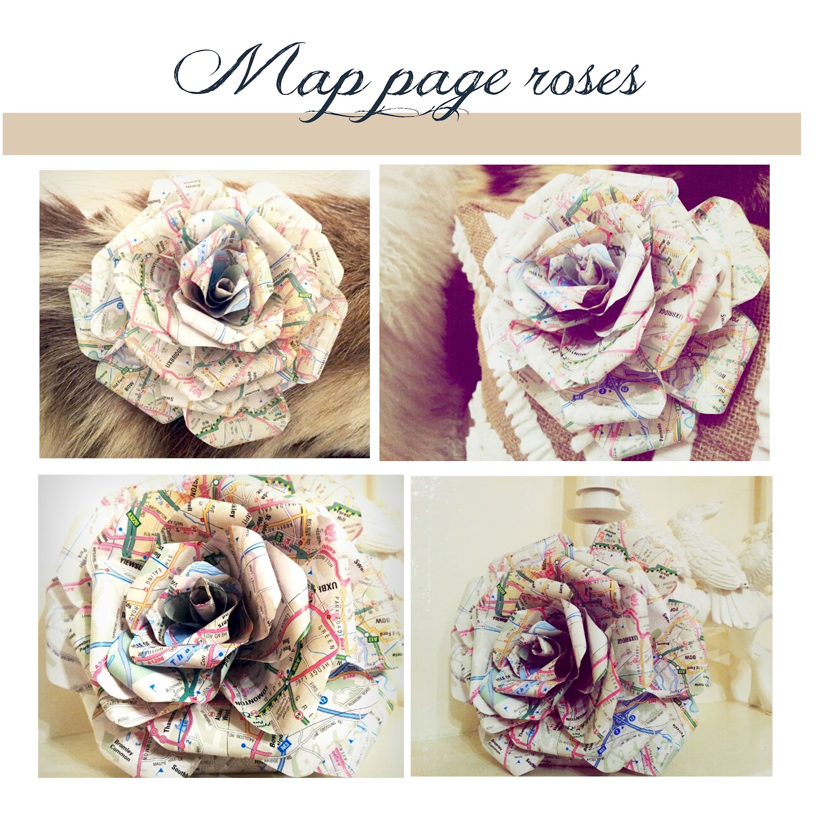 diy map page roses