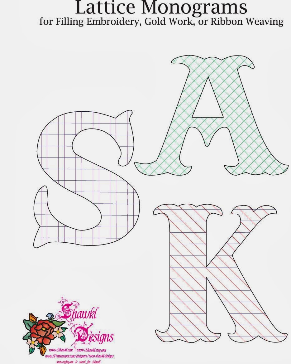 Shawkl Designs: Lattice Monogram Pattern