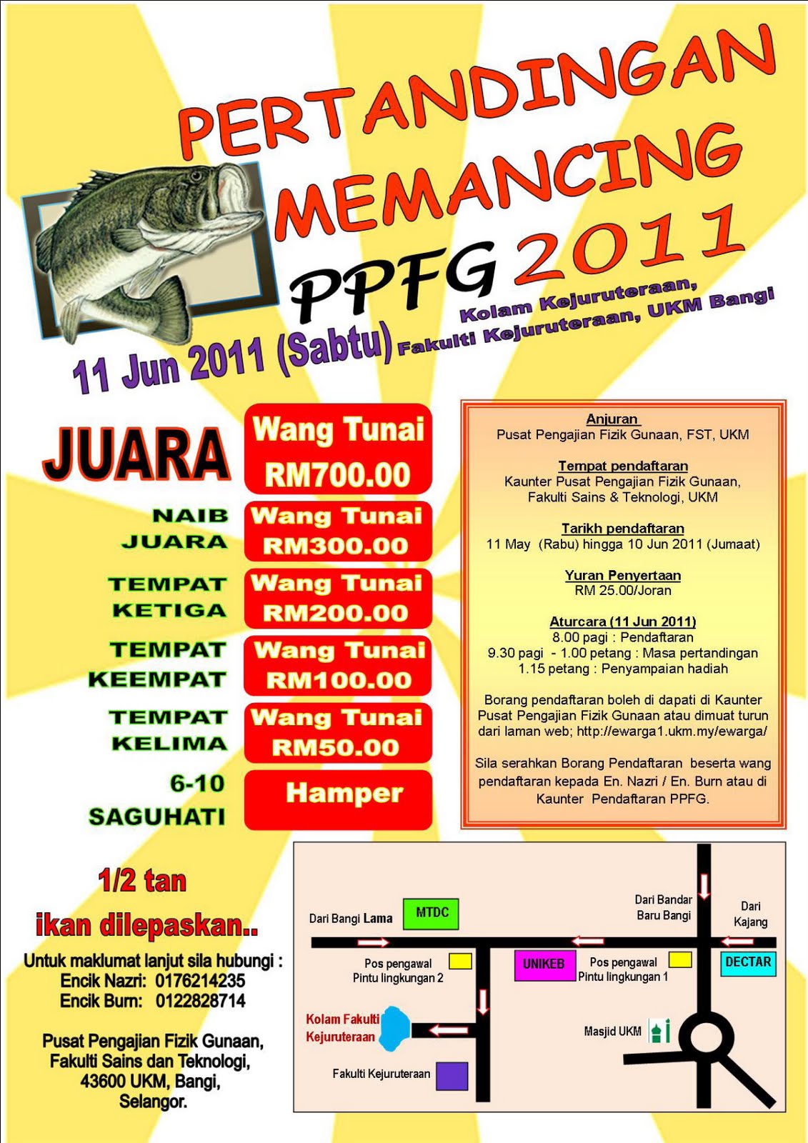 JoranPancing: Pertandingan Memancing PPFG di UKM Bangi 11 Jun