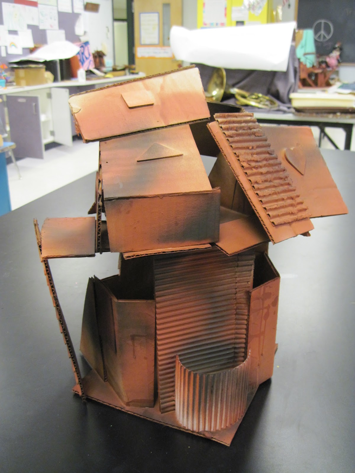 There's a Dragon in my Art Room: Crooked old cardboard houses