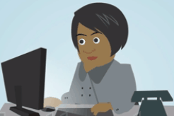 Welcome: GIF ~ Woman busy working in office