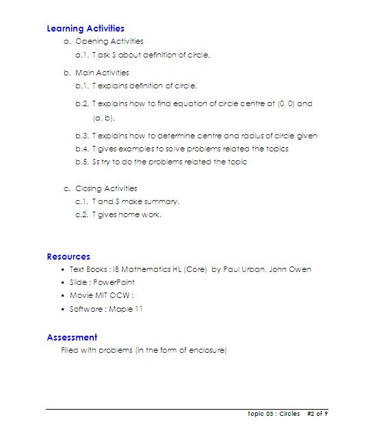 Contoh Lesson Plan - Bank2home.com