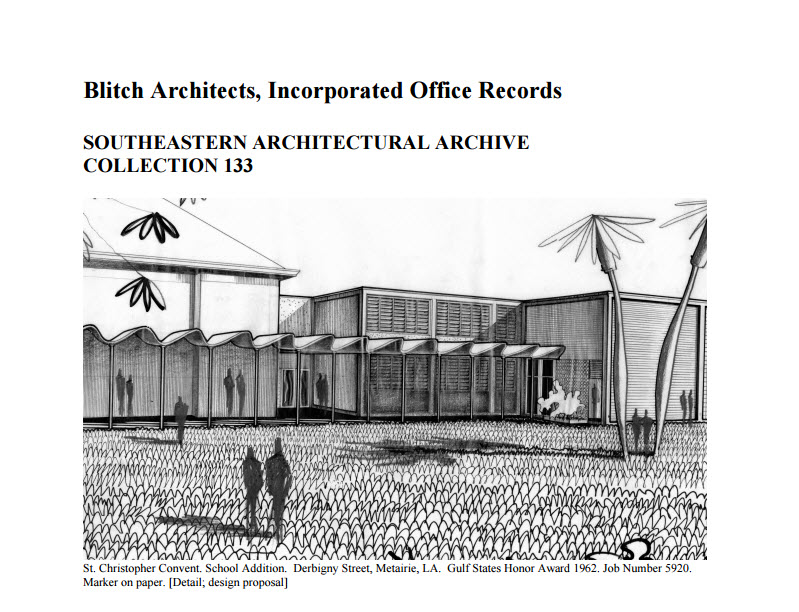 Architecture Research: NEW! Blitch Finding Aid