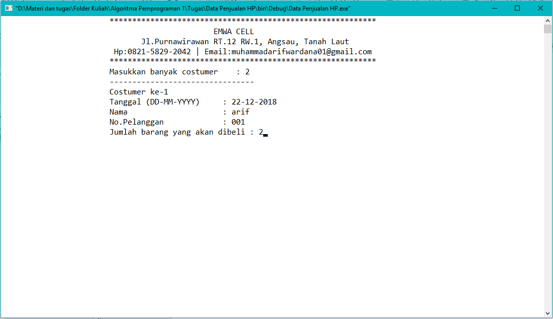 Aplikasi Sederhana C++ dengan Menggunakan struct, struct array dan pointer [TI Politala Alpro 2C]