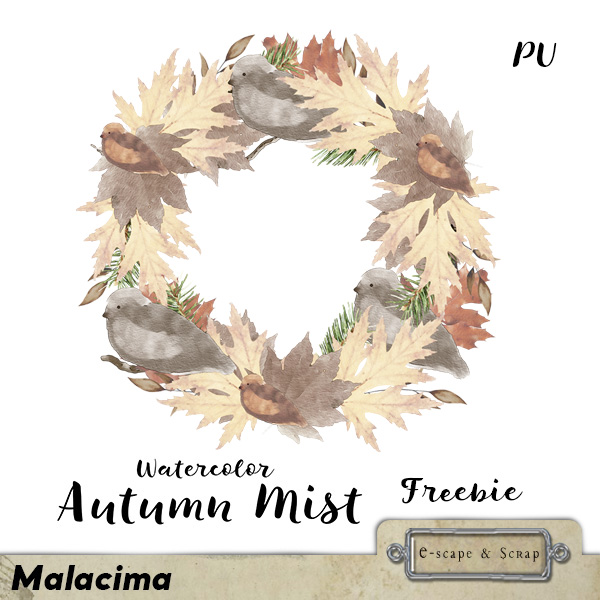 Malacima design: Watercolor Autumn Mist and freebie