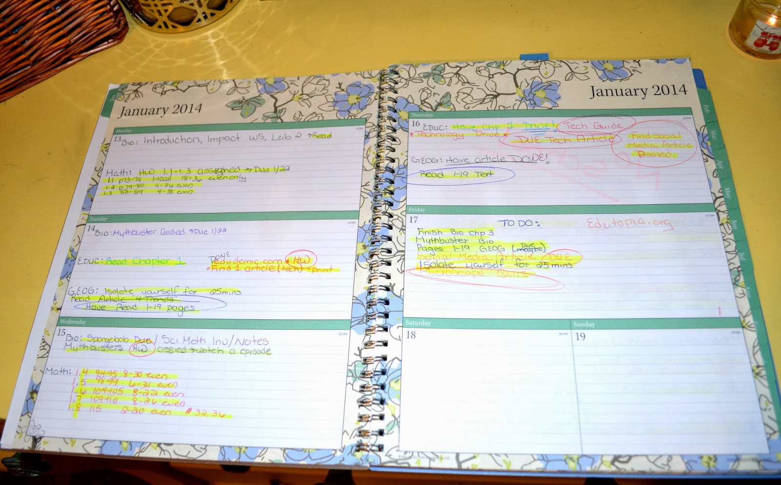 Parker Dawn: How to Stay Organized in College Using a Planner, Calendar ...