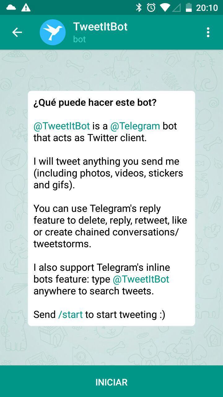 🐤 Maneja tu cuenta de twitter desde Telegram 🐥
