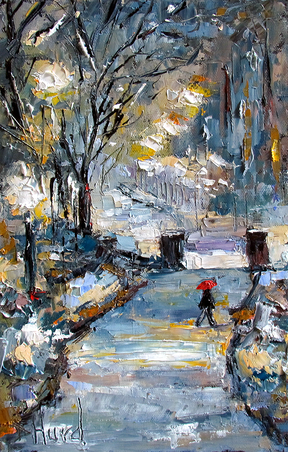 Debra Hurd Original Paintings AND Jazz Art: Winter art Snow painting ...