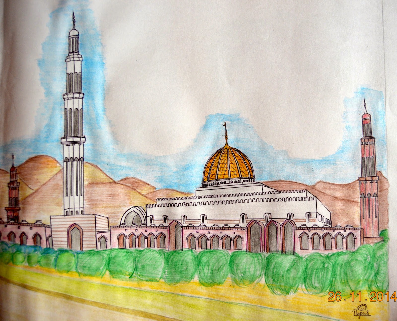 My Travelogues: Hand Rendered Sketches (Glimpse of Muscat)