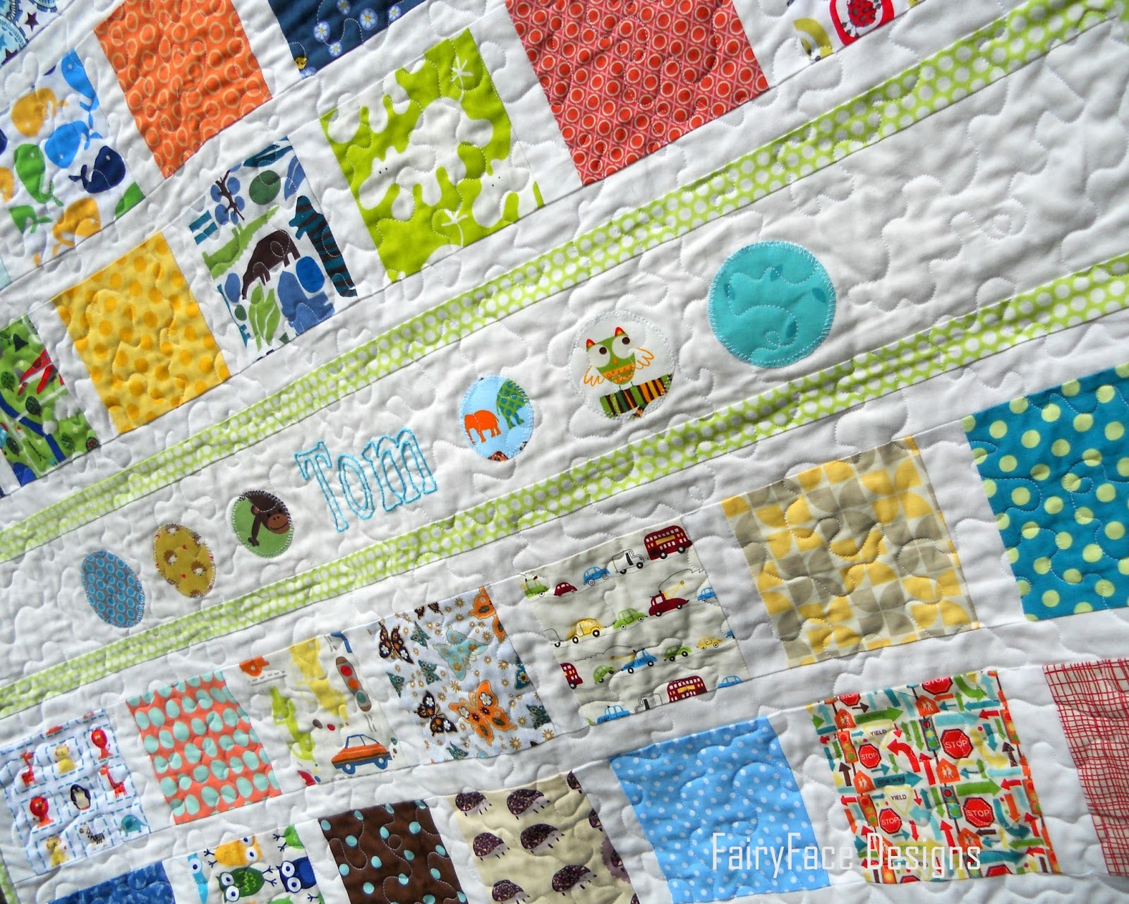 FairyFace Designs: Prince Charming Baby Boy Quilt Finish