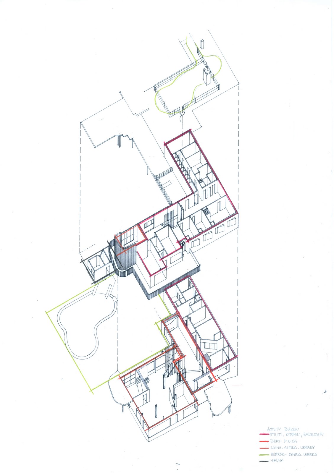 Sharryn Bowman: VILLA MAIREA AXONOMETRIC STUDIES