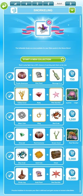 Snorkling Hobby The Sims Freeplay - FREEPLAY GUIDE