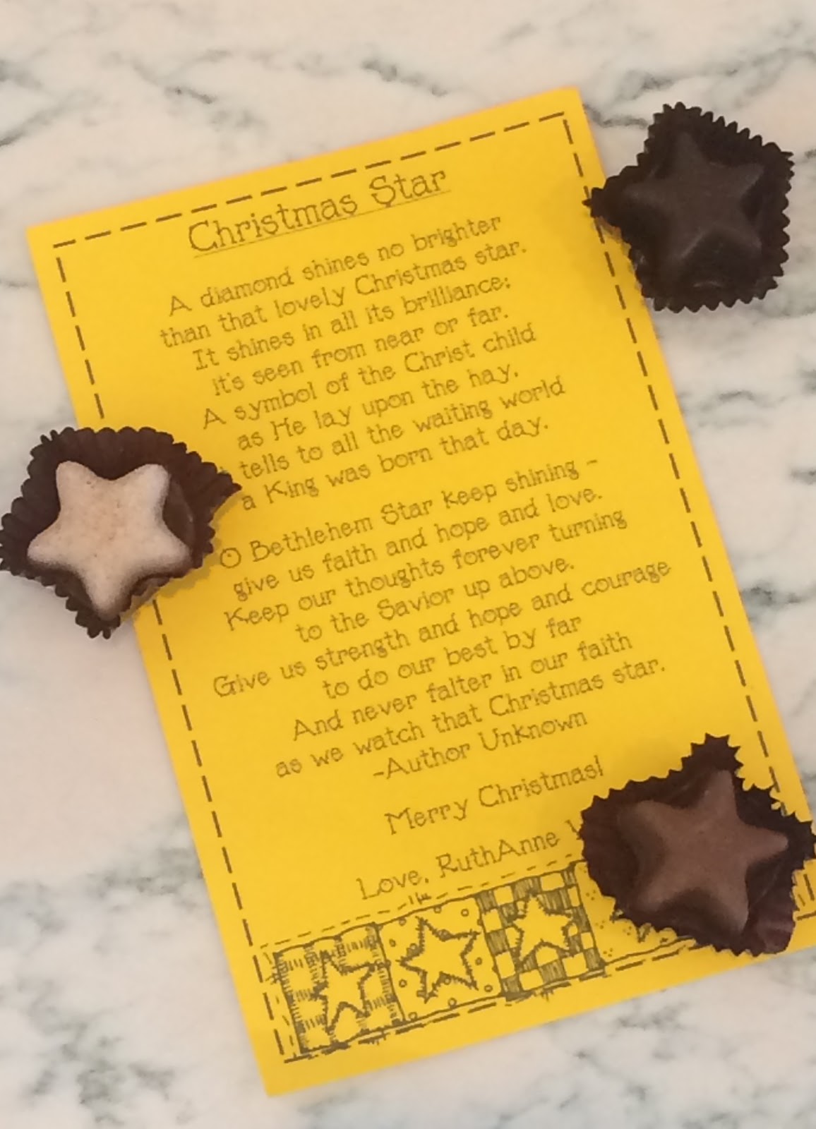 RuthAnne Strong: Christmas Star Poem and Ornament