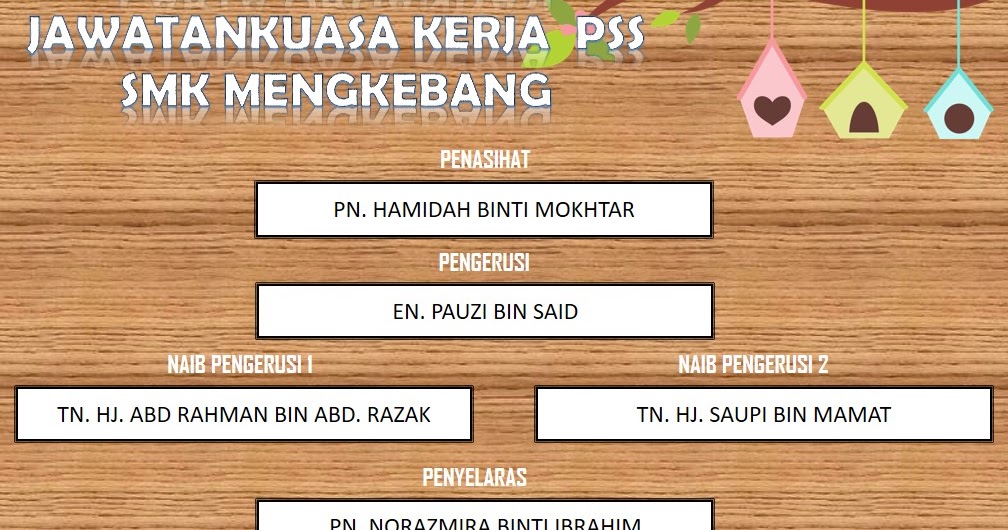 PUSAT SUMBER SMK MENGKEBANG: AJK PSS 2018