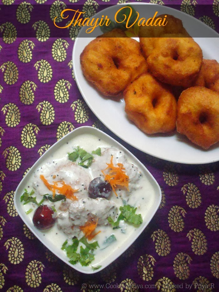 Cook like Priya: Thayir Vadai Recipe | Curd Vadai | South Indian Vada ...