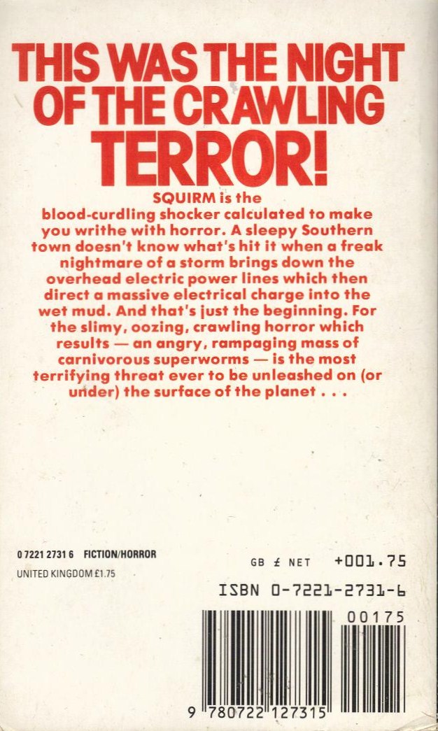 Too Much Horror Fiction: Squirm by Richard Curtis (1976): Crawling All Evil