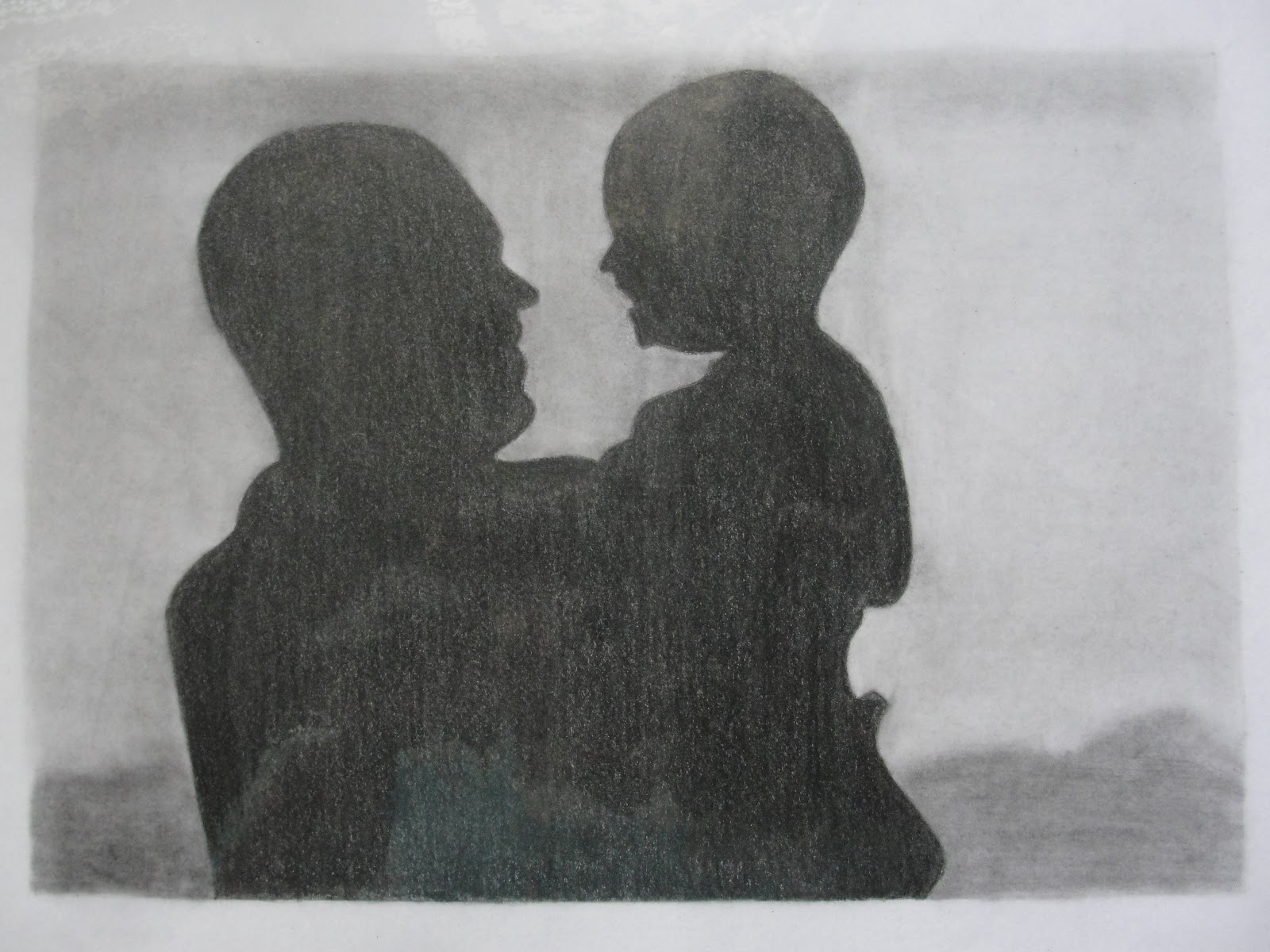 Kani's Crafts: Pencil Sketch - Father with his Son