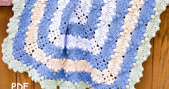 Sasha Patterns: Puff shell lace crochet blanket pattern