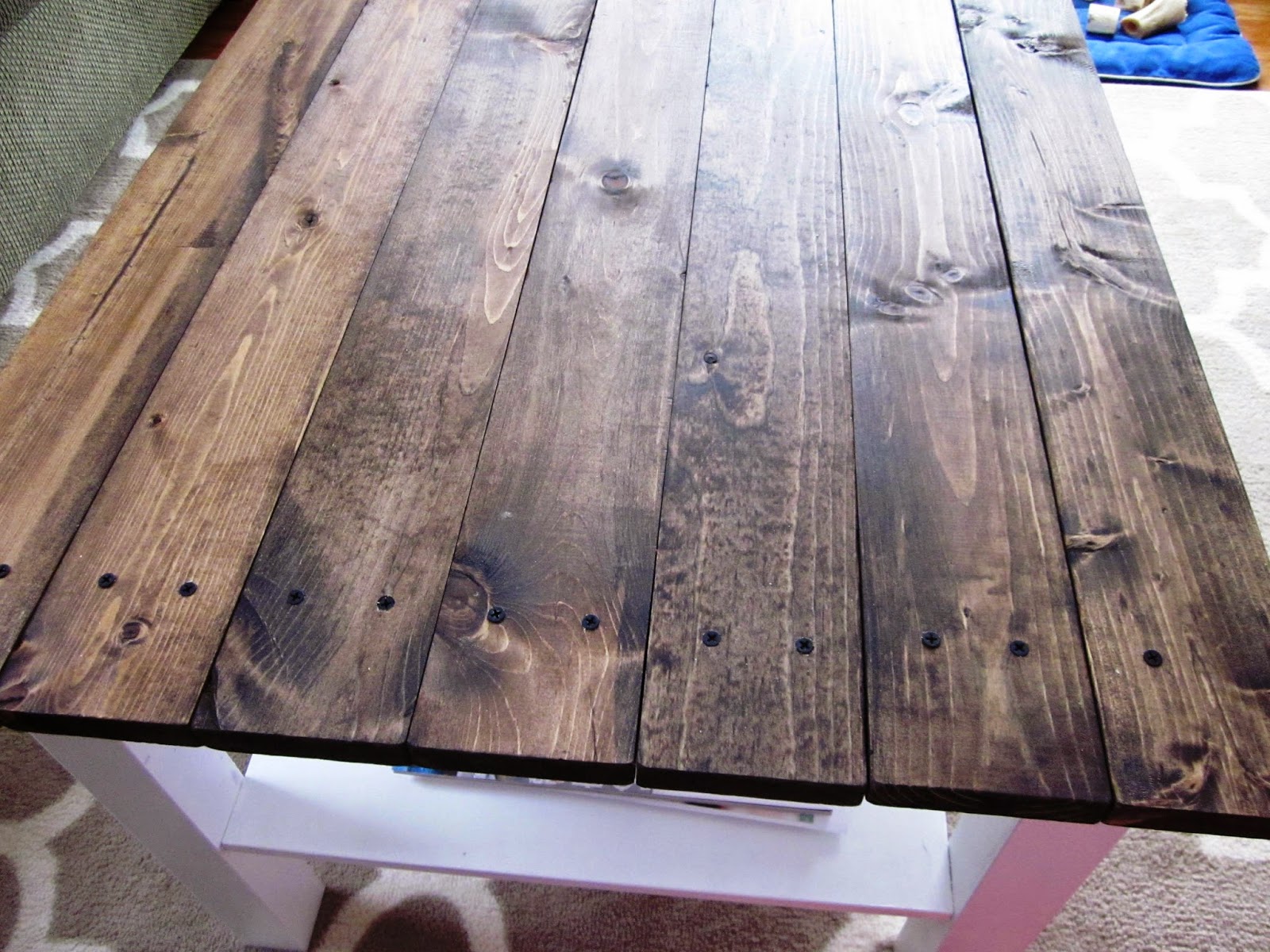 It's A Long Story: Coffee Table Makeover: Wood Plank Table Top (Ikea Hack)