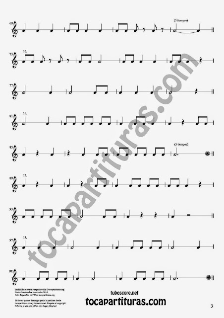 diegosax: 17 Ejercicios Rítmicos en 3/4 Partituras de Ritmos con Negra ...