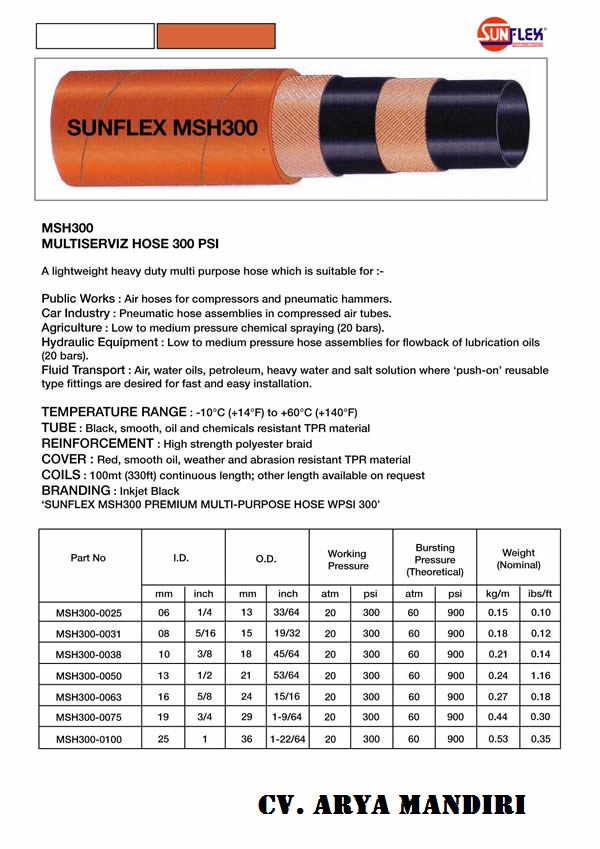 SUNFLEX - MULTISERVIZ HOSE 300 - arya mandiri