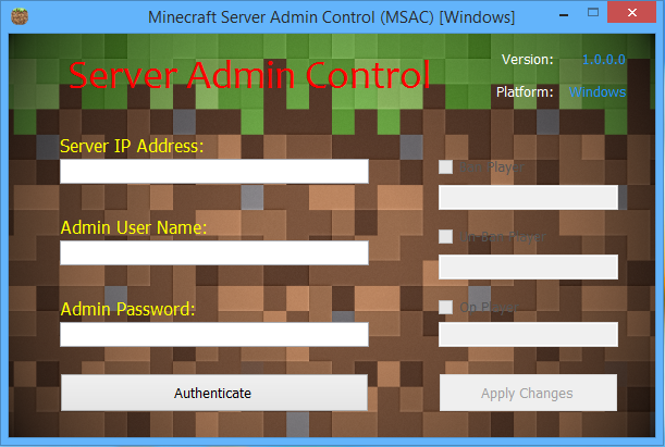 Minecraft Server Admin Control: Minecraft Server Admin Control
