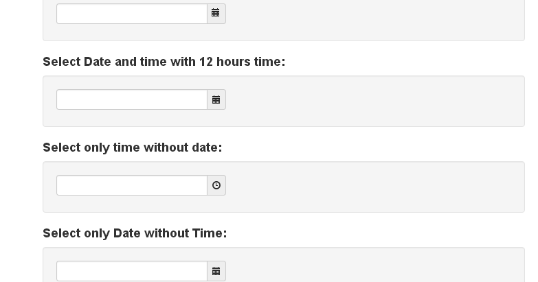 Date and time picker using Bootstrap